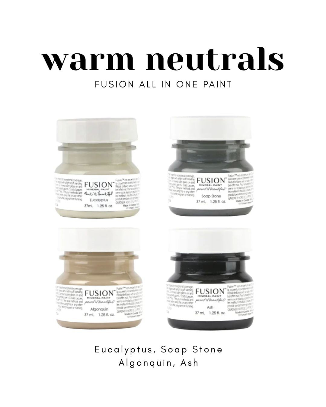Warm Neutrals - Fusion Tester All in One Paint Bundle- savings of $12 ...